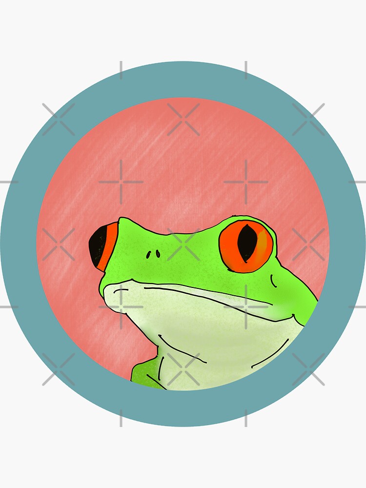 "Nonchalant Frog" Sticker by rimianika | Redbubble