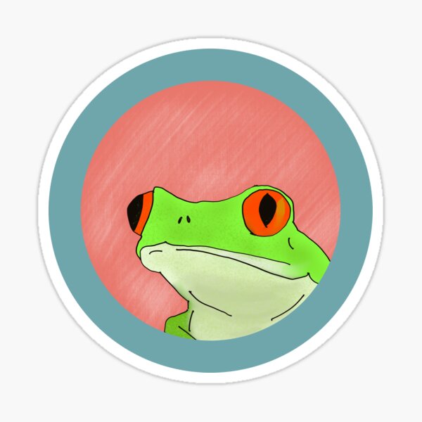 "Nonchalant Frog" Sticker by rimianika | Redbubble