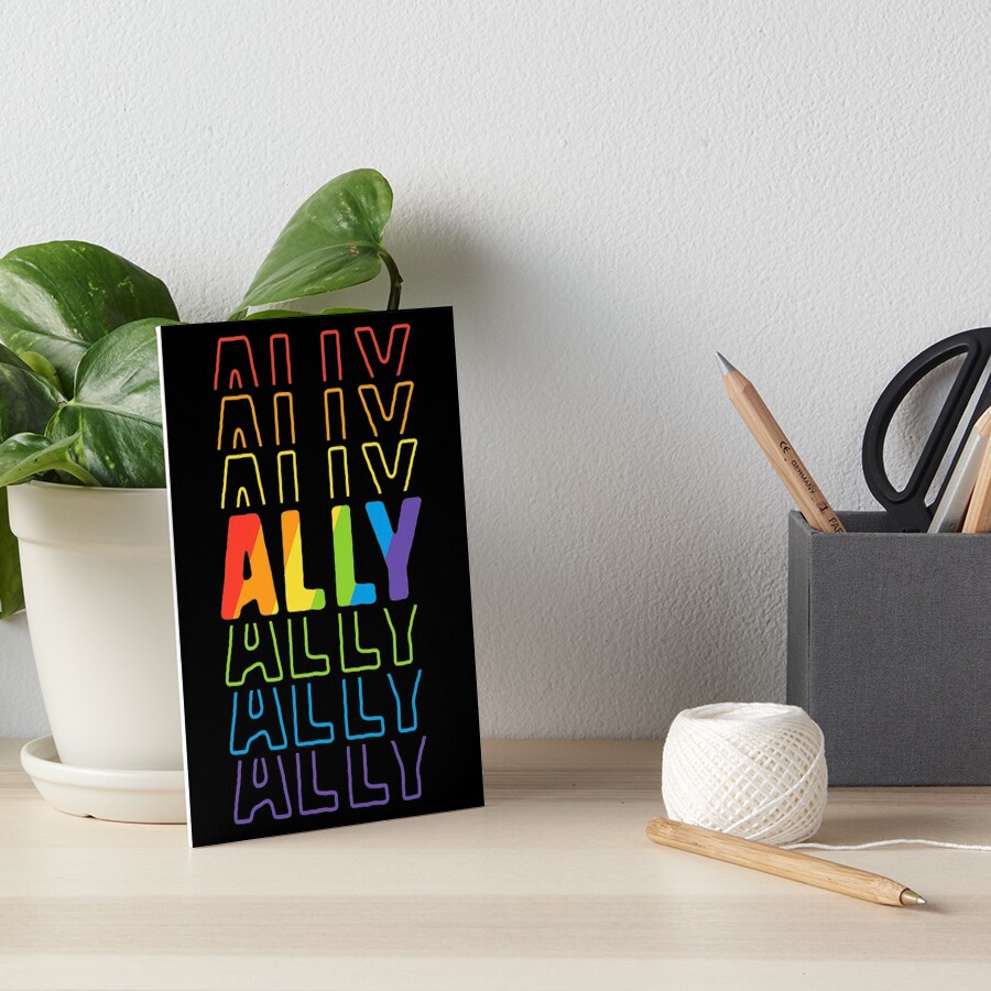 Ally Lgbt Pride Rainbow Flag Parade Ally March Mom Art Board Print