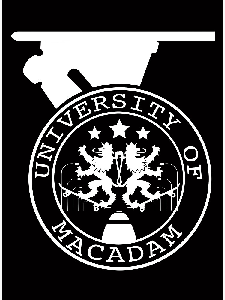 "Unibersity of macadam white round logo" Art Print for Sale by ...