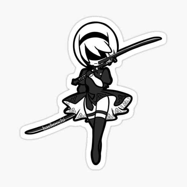 "Nier automata 2b" Sticker by Bachoochi | Redbubble