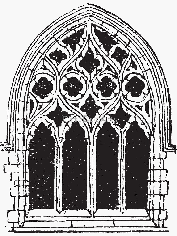 "Gothic Style Glass Window" Sticker for Sale by DirtyDogArts | Redbubble