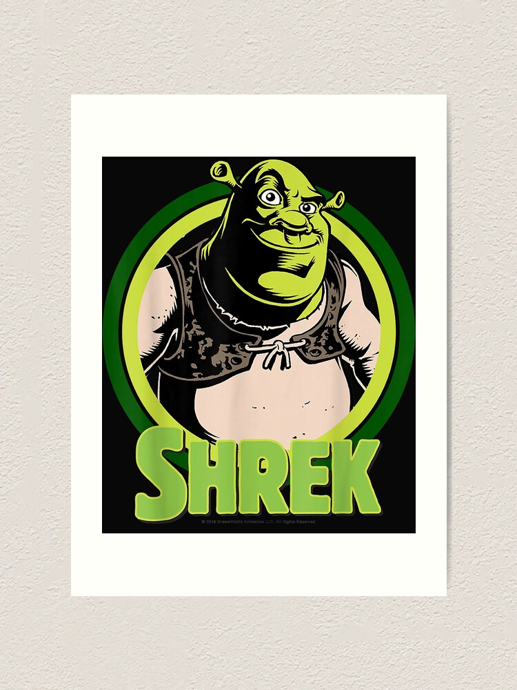 Lámina artística «Logotipo de retrato de dibujos animados de Shrek en ...