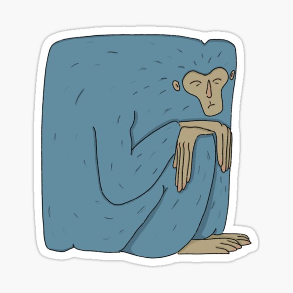"Sad Monkey" Sticker by Thisslush | Redbubble
