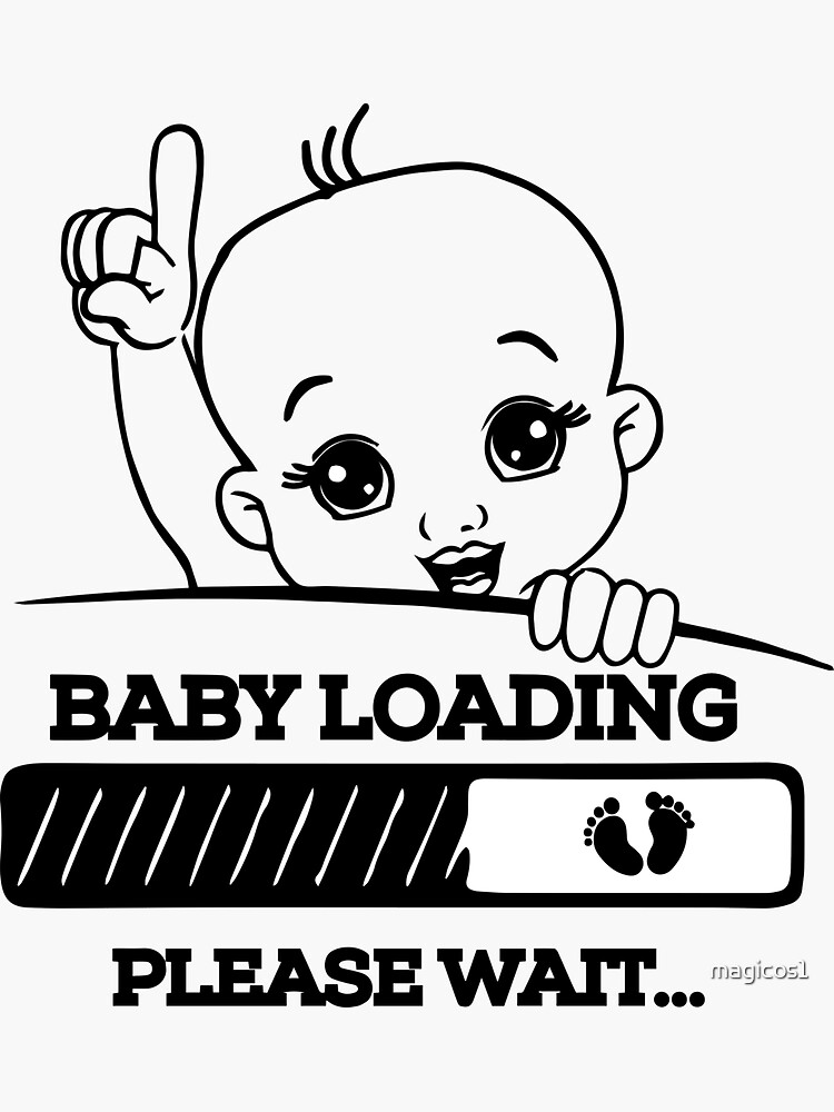 "Baby Loading Frauen Schwangerschaft, Loading Future New Baby" Sticker ...