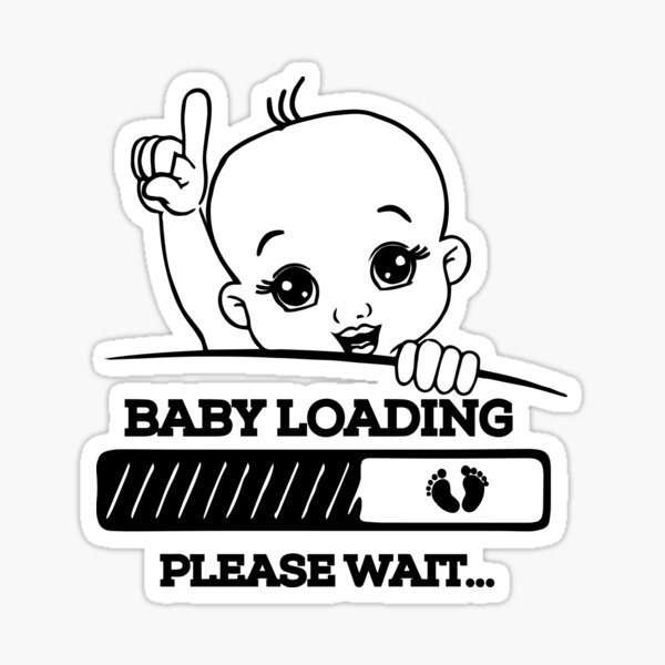 "Baby Loading Frauen Schwangerschaft, Loading Future New Baby" Sticker ...