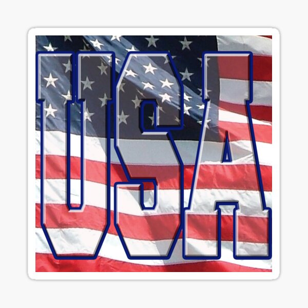 "USA & American Flag" Sticker for Sale by Buckwhite | Redbubble