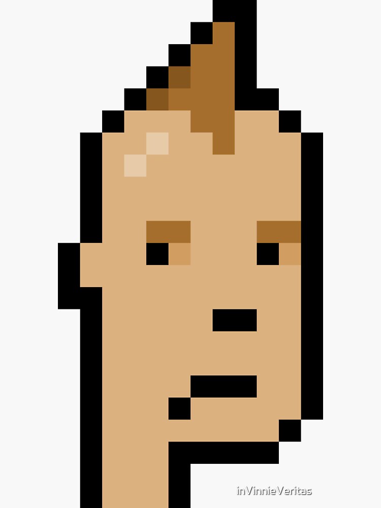 "CryptoPunk #24 (Male with Mohawk haircut)" Sticker for Sale by ...