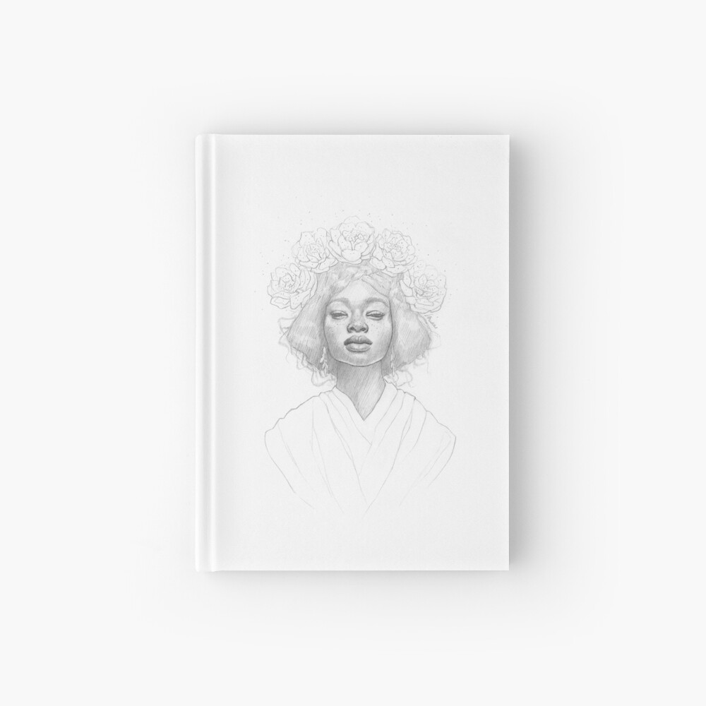 Cuaderno de tapa dura «Mujer negra empoderada - Dibujo a lápiz en ...