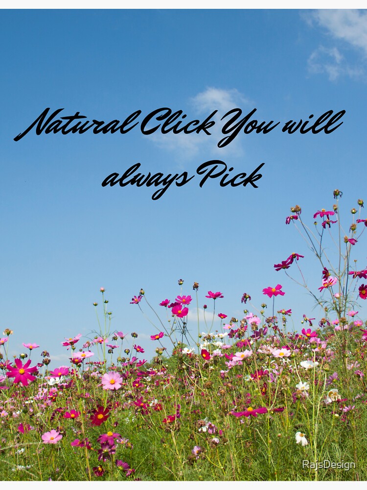 "Natural Clicks you will always pick" Sticker for Sale by RajsDesign ...