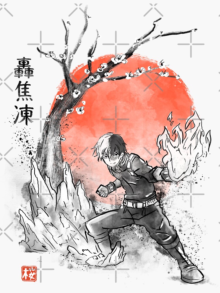 "Todoroki at sakura tree" Sticker by THEILO | Redbubble