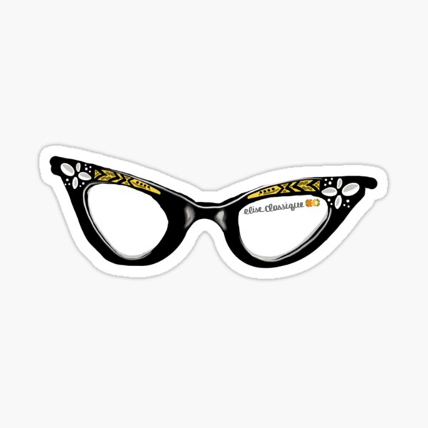 "Cat Eye Glasses" Sticker by eliseclassique | Redbubble