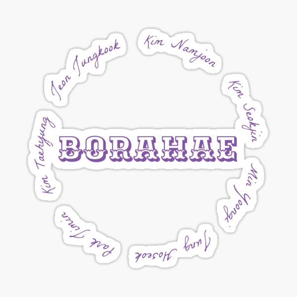 Pegatina «Círculo de nombre Borahae» de Armymellissa | Redbubble