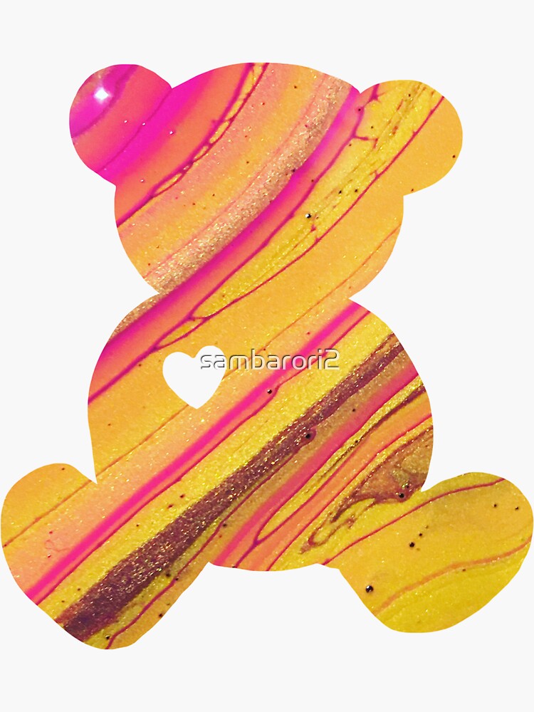 "Teddy bear abstract artwork design" Sticker for Sale by sambarori2 ...