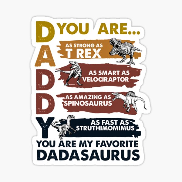 "Retro Navy My Favorite Dadasaurus" Sticker for Sale by anderson5252 ...