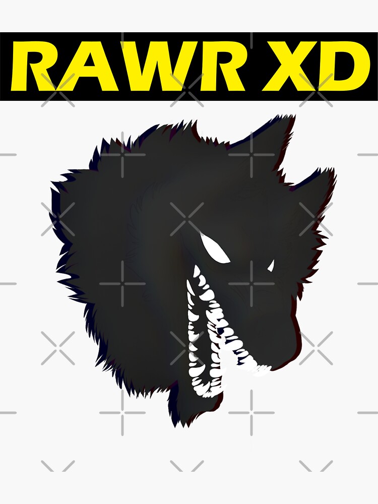 "RAWR XD wolf print - by FinnLeaf" Sticker for Sale by FinnLeaf | Redbubble