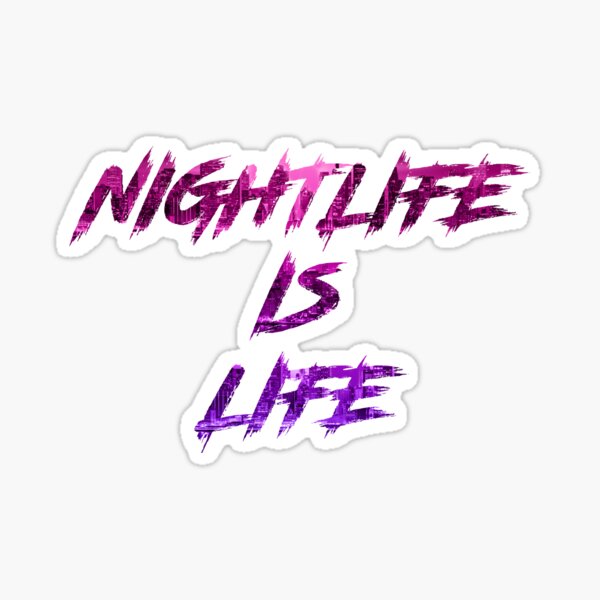 "Nightlife is Life 80s City Skyline Brush" Sticker for Sale by imagepro ...