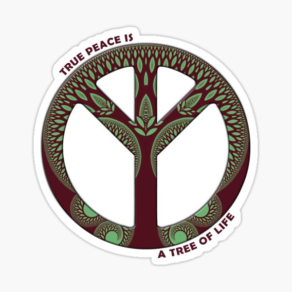 "True Peace Sign is The Tree of Life" Sticker by dreamlifemojo | Redbubble