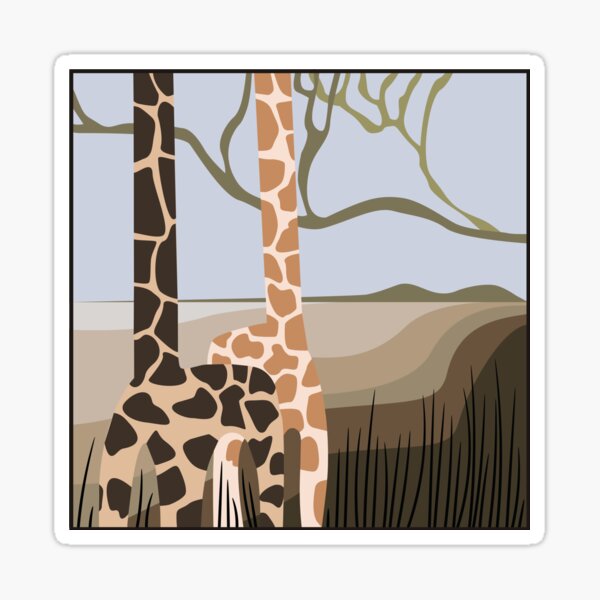"Abstract Giraffes (In-Color)" Sticker for Sale by Chennir-Arts | Redbubble