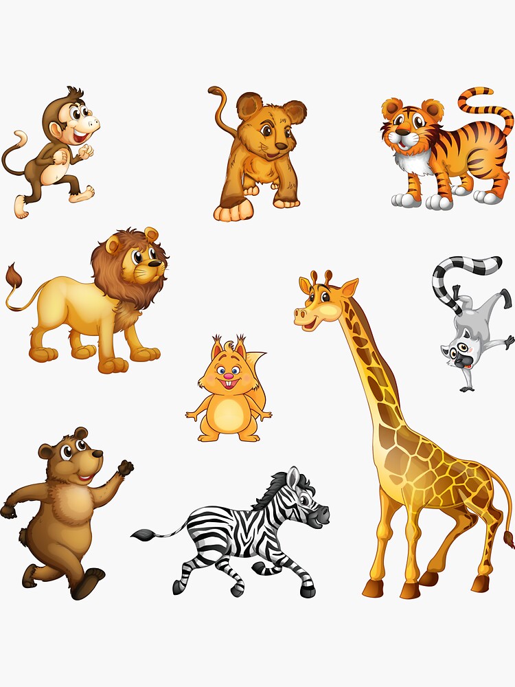 "Wild Animals pack" Sticker by ReadyArt | Redbubble