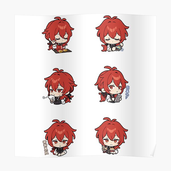 "Diluc KFC - Genshin Impact" Poster by Aka-Hanako | Redbubble