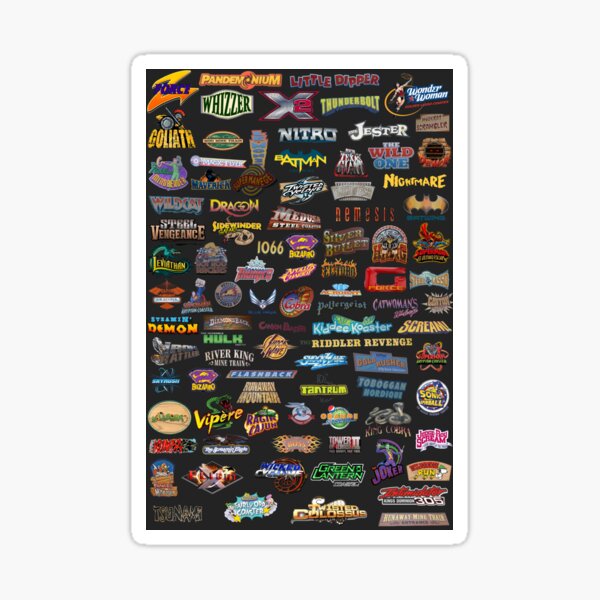 "Roller Coasters" Sticker for Sale by Montage-Madness | Redbubble