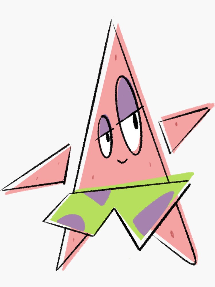 "Patrick Star art" Sticker by abbymizu | Redbubble