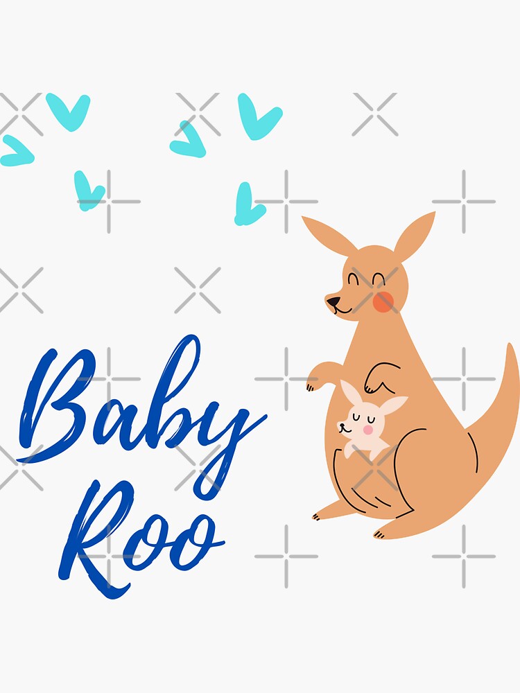 "Baby Roo - Mother's Day - Cute Kangaroo - Blue" Sticker for Sale by ...