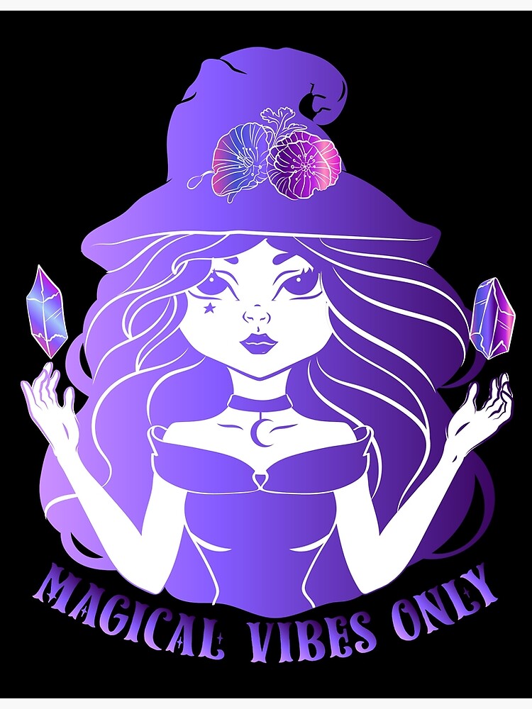 Póster «vibraciones mágicas solo bruja con cristales levitando» de FRKI ...