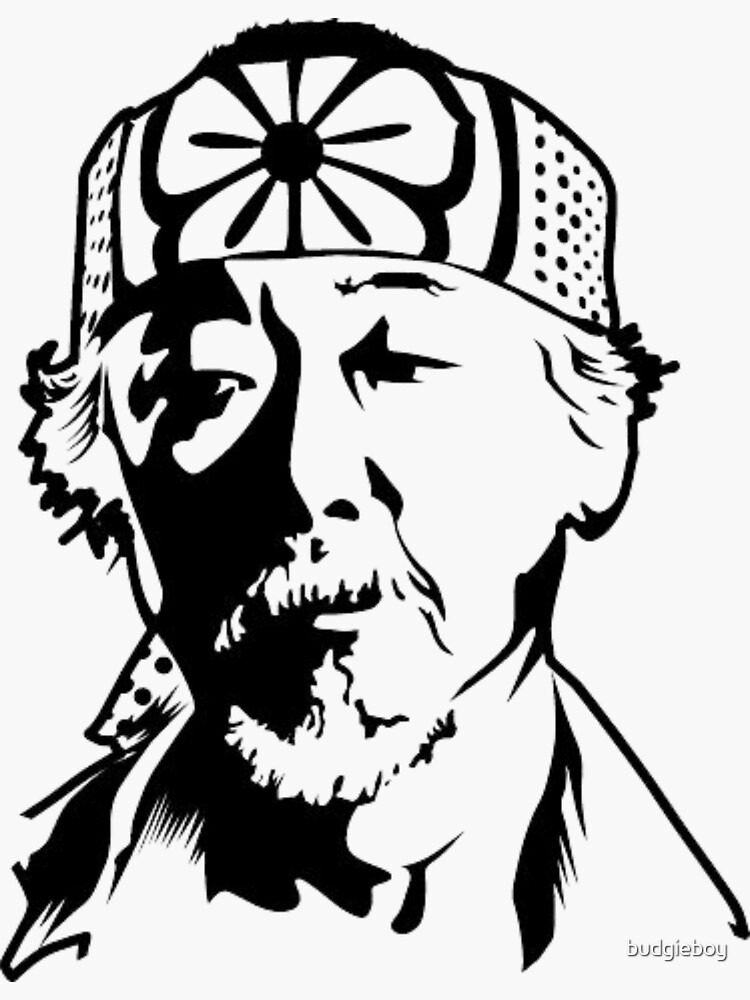 "Mr. Miyagi" Sticker by budgieboy | Redbubble