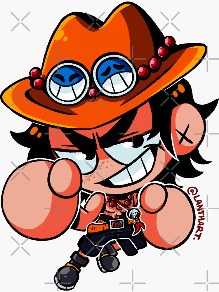 "Chibi Ace" Sticker for Sale by Lanthart | Redbubble