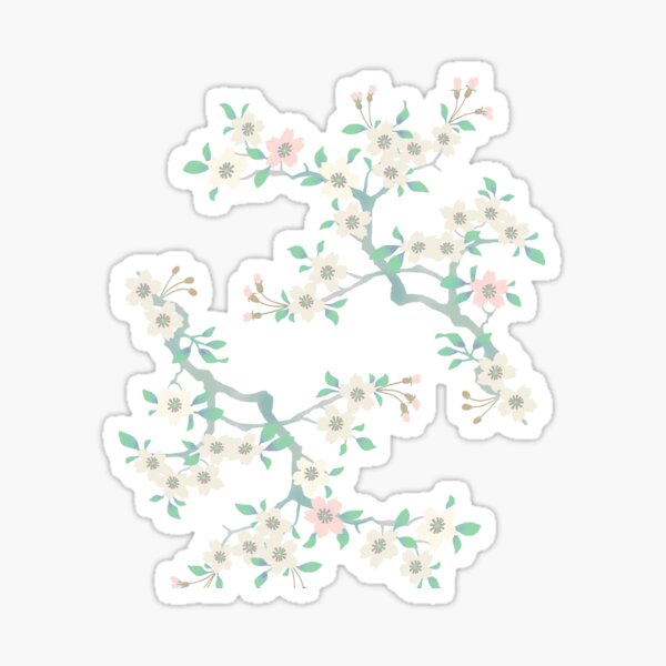 "Cute Peach Blossoms Pink Pastel" Sticker for Sale by MarinaGorban ...