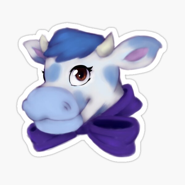 "Blueberry Cow" Sticker by furbtypical | Redbubble