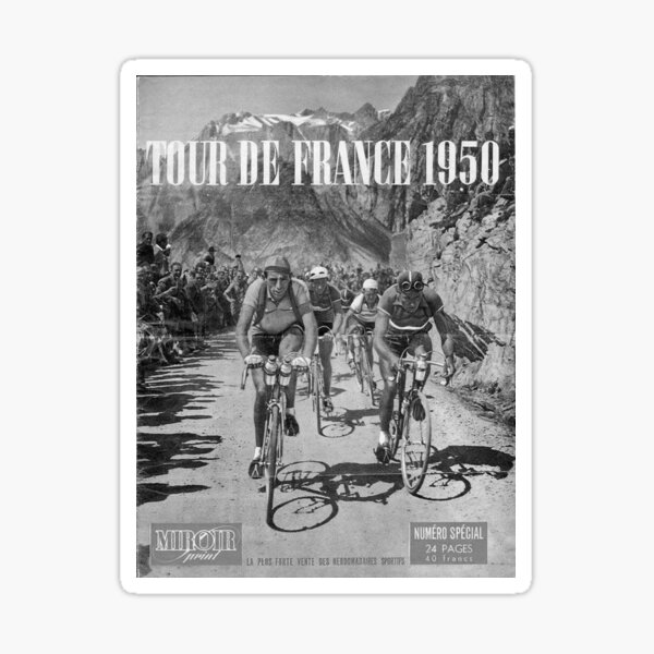 "Vintage Potrait Tdf 1950 Bw" Sticker by ugaldejulio | Redbubble