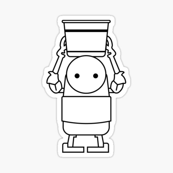 "Nier Automata Machine with Bucket Black" Sticker for Sale by ...