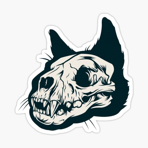 "Vintage cat skull " Sticker for Sale by NarimanArt | Redbubble