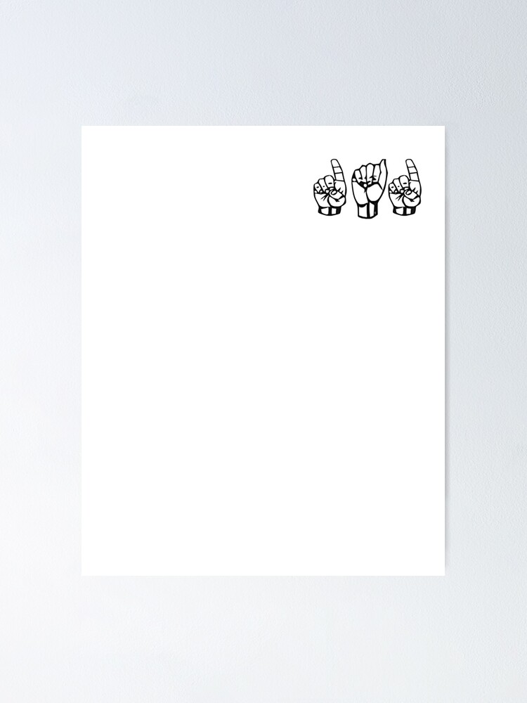 Póster «Lenguaje de señas de la insignia de papá, padre, papá, ASL ...