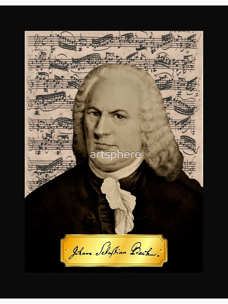 "Composer Johann Sebastian Bach with Signature ~ Portrait w/ Bach ...