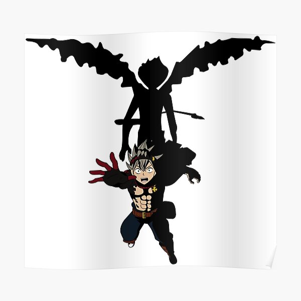 "Black Clover Asta Half Demon Form Liebe Shadow" Poster by ...