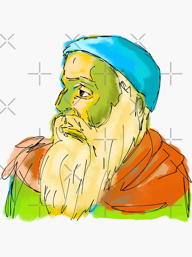 "Rabbi Nachmanides Ramban Painting" Sticker for Sale by KennyLucky ...