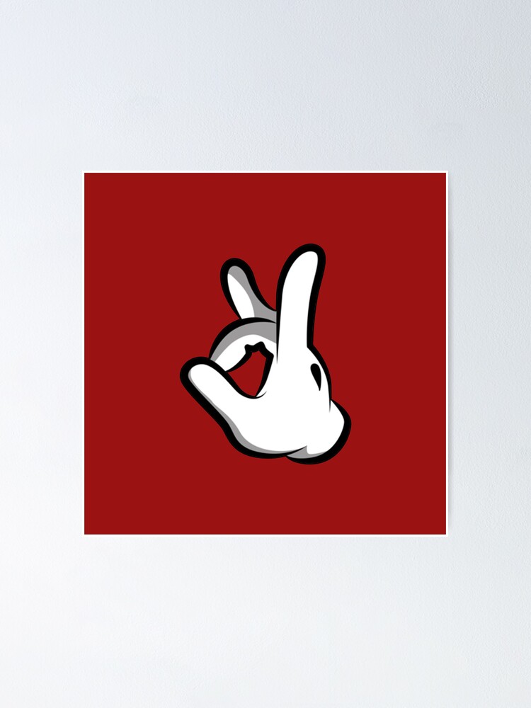 "Mickey Hands Finger Up" Poster by thatshands | Redbubble