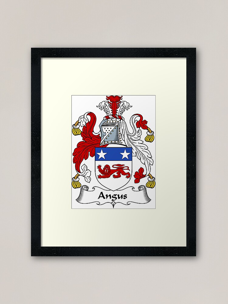 "Angus Coat of Arms / Angus Family Crest" Framed Art Print for Sale by ...