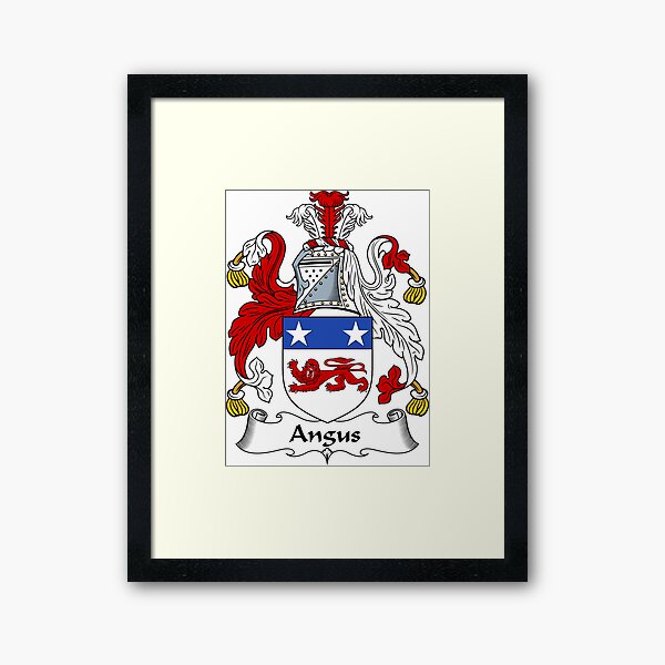 "Angus Coat of Arms / Angus Family Crest" Framed Art Print for Sale by ...