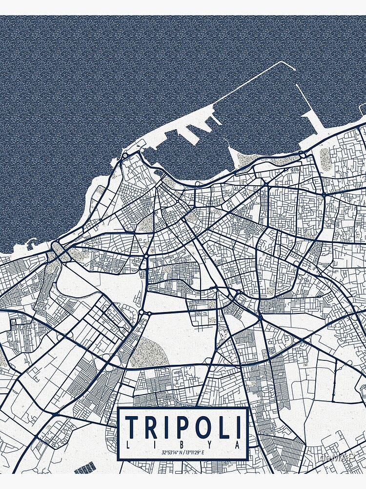 "Tripoli City Map of Libya - Coastal" Poster for Sale by deMAP | Redbubble