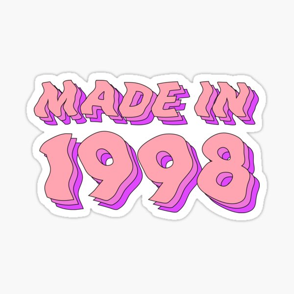 "Made in 1998 stickers, Made In The 90s, car stickers, bumper stickers ...