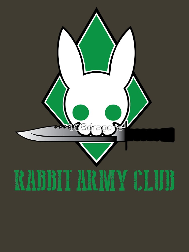 "Rabbit Army Club" T-shirt for Sale by 108dragons | Redbubble | rabbit ...