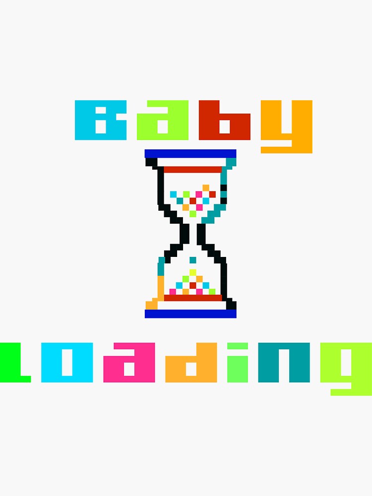 "Baby loading" Sticker for Sale by ClumsyClouds | Redbubble
