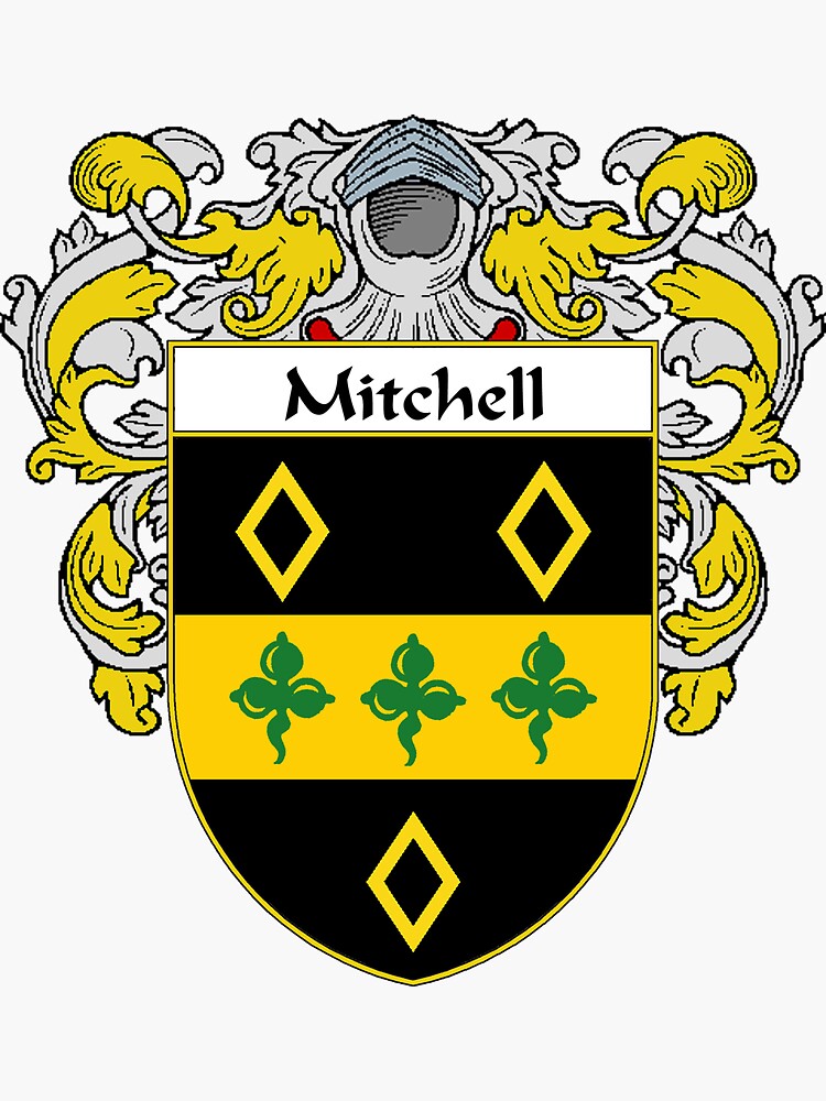 "Mitchell Coat of Arms/Family Crest" Sticker for Sale by William Martin ...
