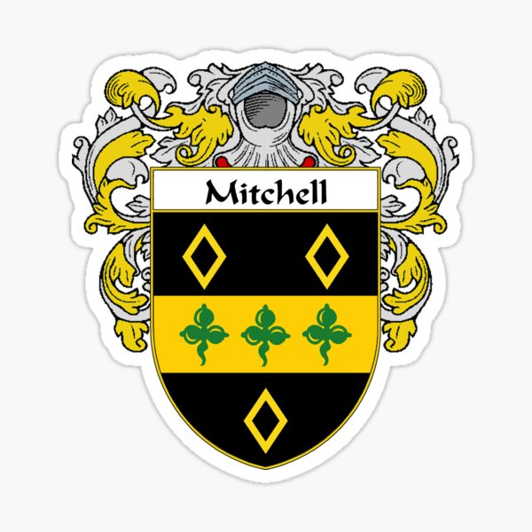 "Mitchell Coat of Arms/Family Crest" Sticker for Sale by William Martin ...