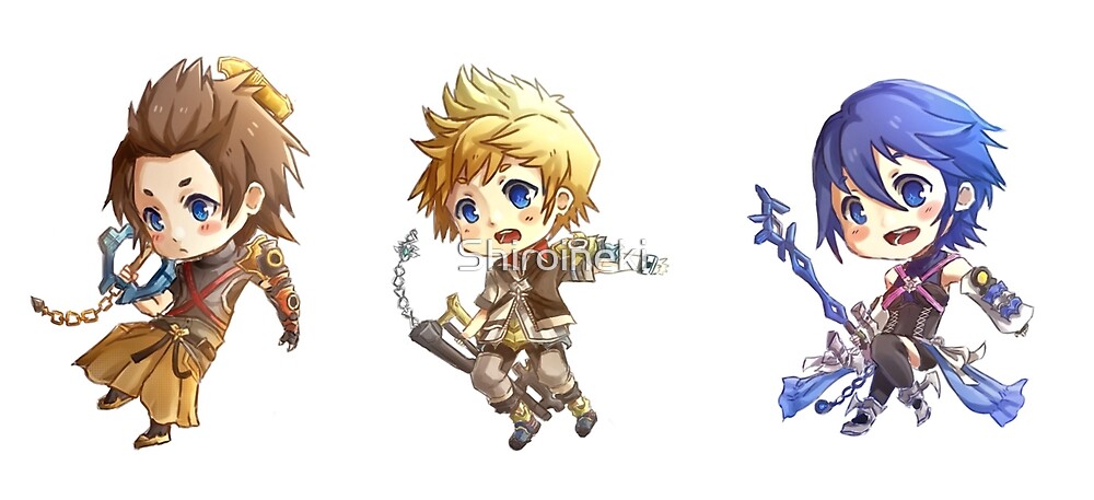 "Kingdom Hearts: Terra, Ventus, Aqua Chibi" by Shiroineki | Redbubble